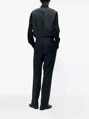 BERNER KUHL Soft Blazer Flannel Wool Trousers - Grey