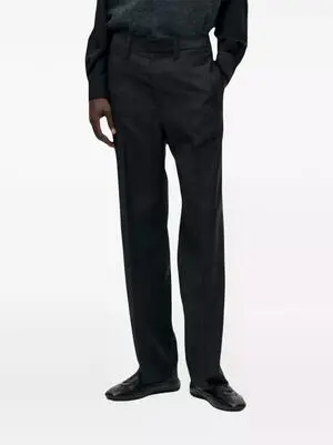 BERNER KUHL Soft Blazer Flannel Wool Trousers - Grey