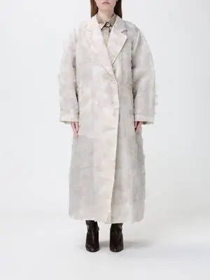 Max Mara Double-breasted Oversized Silk Coat - White