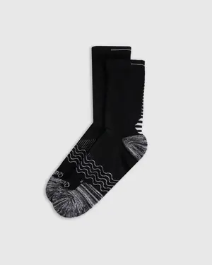 Quince Performance Running Crew Sock - Black