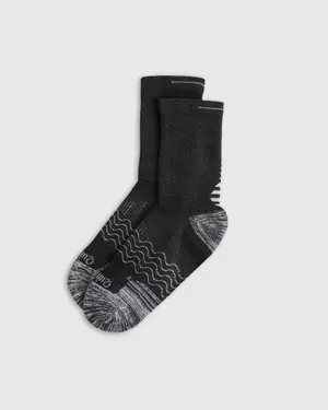 Quince Performance Running Crew Sock - Grey