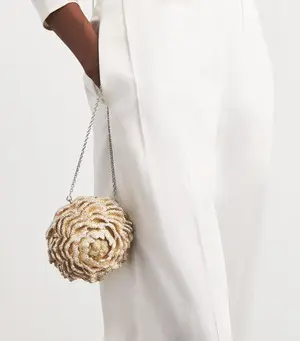 Judith Leiber Embellished Peony Halcyon Hill Clutch Bag