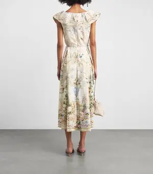 Camilla Stretch-cotton Midsummer Masterpiece Frill Neck Midi Dress