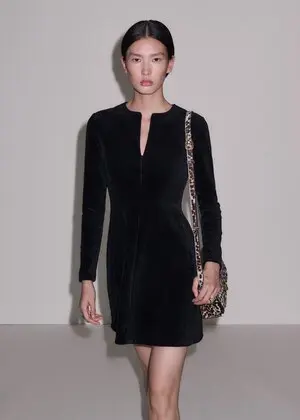 ME+EM Cord Velour Short Dress