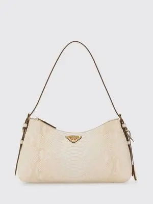Prada Aimee Medium Python Leather Bag - Cream