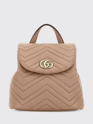 Gucci Gg Marmont Chevron Quilted Nappa Backpack - Cream