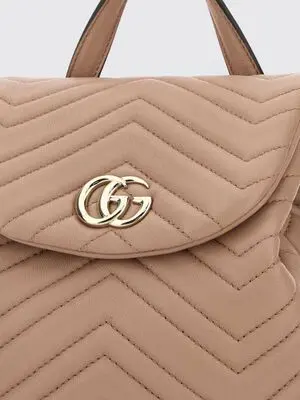 Gucci Gg Marmont Chevron Quilted Nappa Backpack - Cream