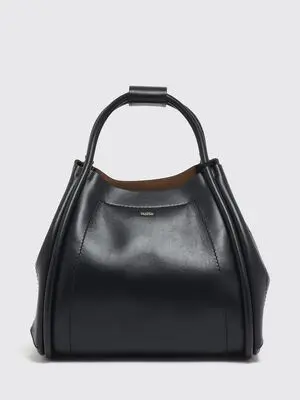 Max Mara Marins Smooth Leather Handbag With Double Handle - Black