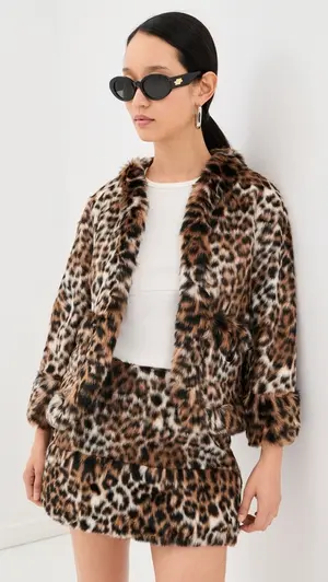 Marc Jacobs Faux Fur Leopard Jacket