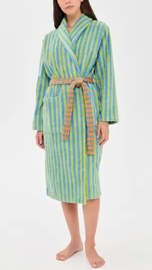 DUSEN DUSEN Terry Cotton Bathrobe - Grasshopper