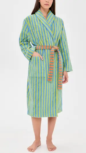 DUSEN DUSEN Terry Cotton Bathrobe - Grasshopper