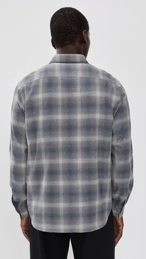 Theory Faded Plaid Irving Shirt