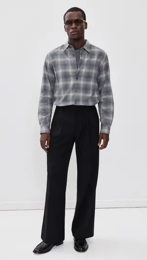 Theory Faded Plaid Irving Shirt