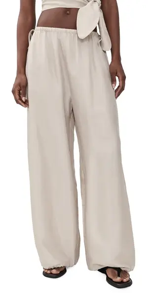 ST. AGNI Silk Adjustable Balloon Pants - Soft Ash