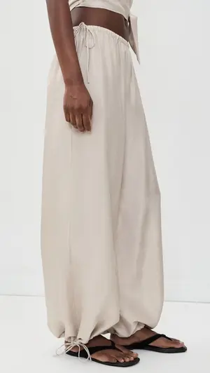 ST. AGNI Silk Adjustable Balloon Pants - Soft Ash