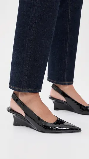 STUART WEITZMAN Vinnie Sling Wedge Heels 50