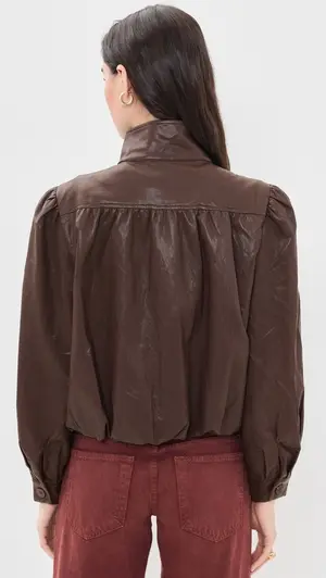 Astr The Label Estero Faux Leather Jacket - Brown