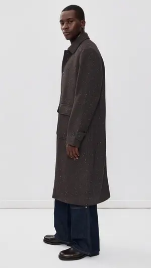 LES DEUX Herringbone Wool Coat
