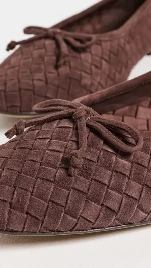 Sam Edelman Ruthie Suede Flats - Java Brown Se