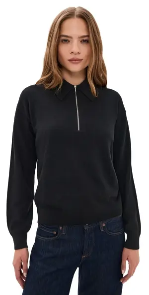 Sold Out NYC The Cashmere Zip Polo - Black