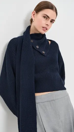 FRENKEN Line Scarf Wool Cash Knitted Sweater