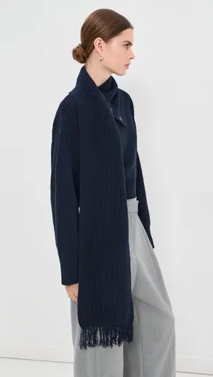 FRENKEN Line Scarf Wool Cash Knitted Sweater