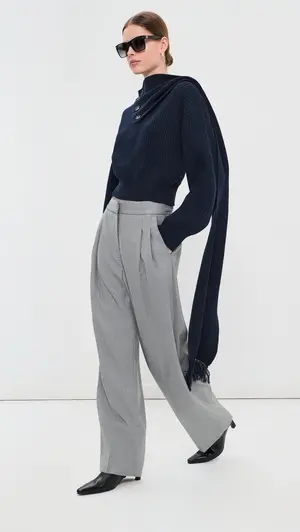 FRENKEN Line Scarf Wool Cash Knitted Sweater