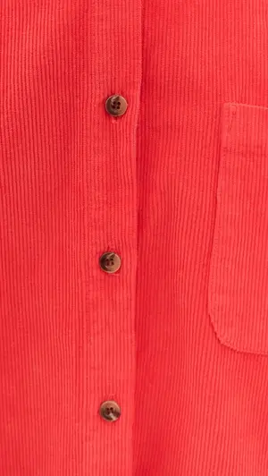 LE BOP Winnie Corduroy Button Down Shirt - Red