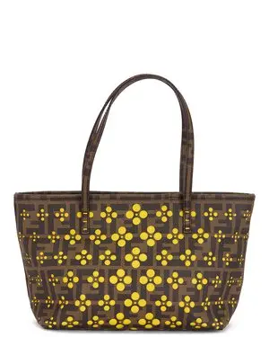 FWRD RENEW Fendi Zucca Flower-perforated Roll Tote