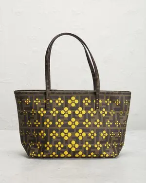 FWRD RENEW Fendi Zucca Flower-perforated Roll Tote