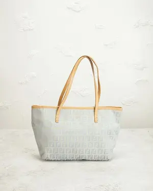 FWRD RENEW Fendi Zucchino Roll Tote Bag - Blue