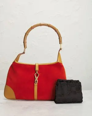 FWRD RENEW Gucci Bambo Jackie Shoulder Bag - Red