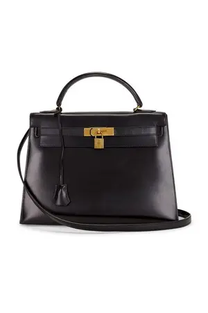 FWRD RENEW Hermes Box Kelly 32 Sellier Handbag - Noir