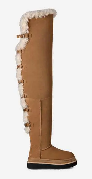 UGG Sacai Thigh High Boot Suede Classic Boots - Chestnut