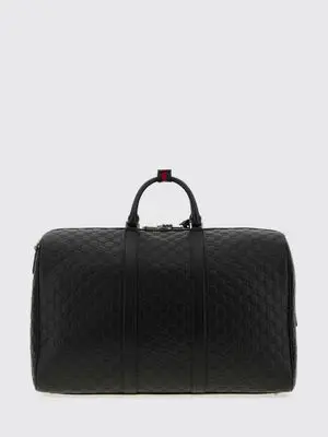 Gucci Gg Emblem Travel Bag In Leather With Embossed Gg Monogram