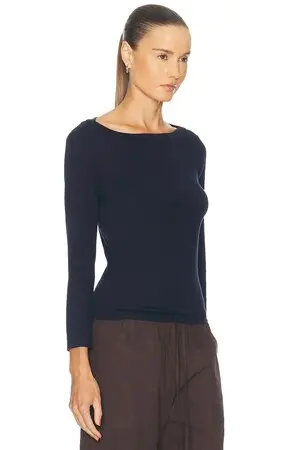 Donni. The Baby Rib Boatneck Top