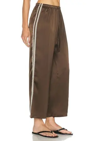 Donni. The Silk Lace Stripe Crop Pant