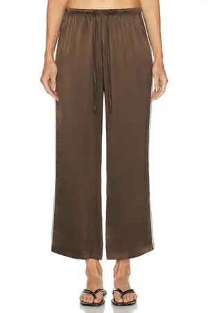 Donni. The Silk Lace Stripe Crop Pant