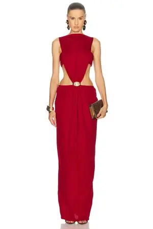 Casablanca Jersey Cut Out Maxi Dress