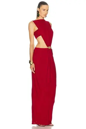 Casablanca Jersey Cut Out Maxi Dress