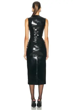 Burc Akyol Vinyl Caryatid Dress - Black