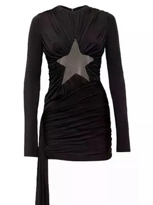 David Koma Star-cutout Ruched Mini Dress