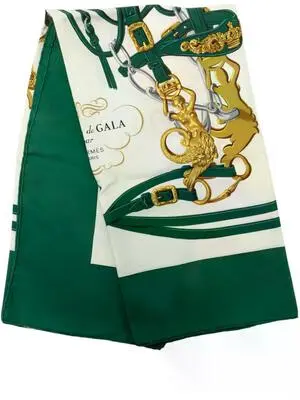 Hermès 1960-1990 Brides De Gala Silk Scarf 90 Scarves White