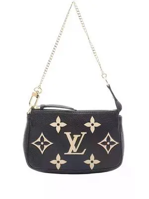 LOUIS VUITTON 2021-2026 Bicolor Monogram Empreinte Mini Pochette Accessoires Handbag - Black