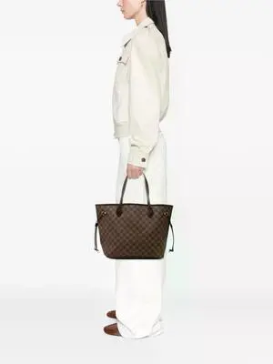 LOUIS VUITTON 2003-2009 Damier Ebene Neverfull Mm Tote Bag