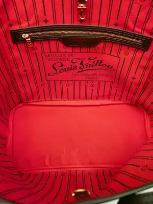 LOUIS VUITTON 2003-2009 Damier Ebene Neverfull Mm Tote Bag