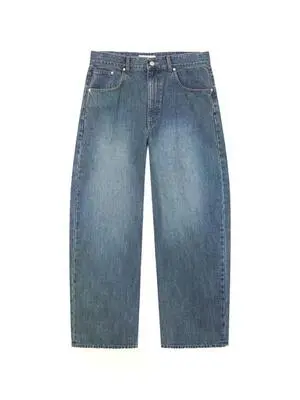 DUNST Relaxed Curved Wide-leg Jeans - Blue
