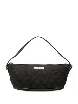 Gucci 2000-2015 Gg Denim Boat Shoulder Bag - Brown