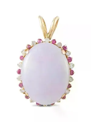 LB EXCLUSIVE Lavender Jade Ruby And Diamond Pendant - Gold