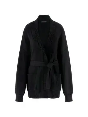 Guess Belted Shawl-collar Cardigan - Black